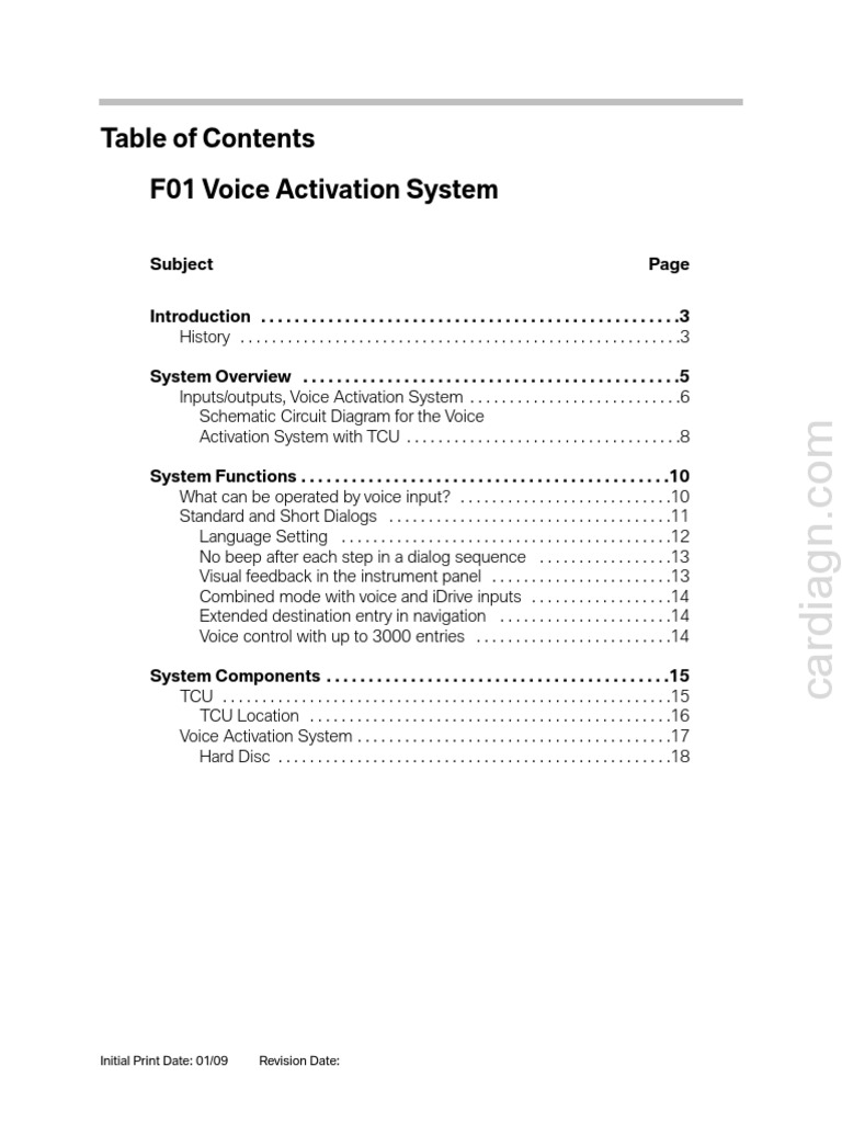 F01 Voice Activation System | PDF | Menu (Computing) | System