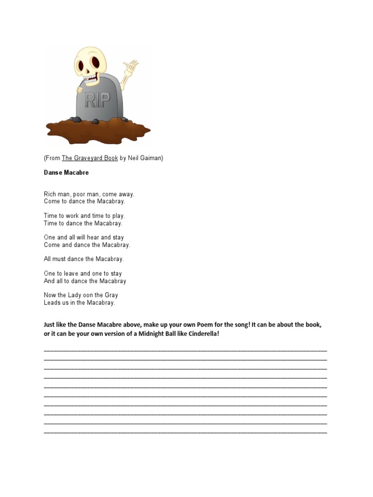 Danse Macabre Poem Activity | PDF | Poetry