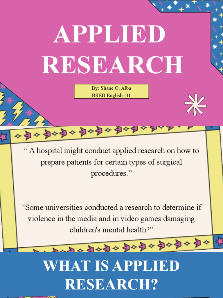 Applied Research By Shane O Alba Bsed English 31 Pdf Science