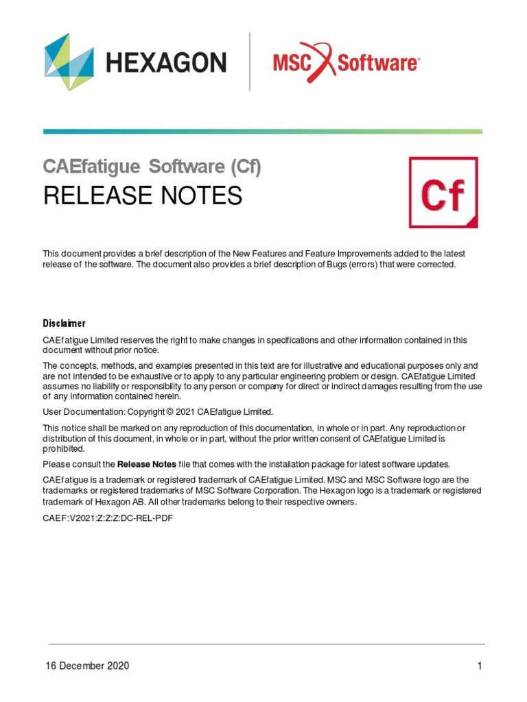 MSC CAEfatigue 2021 - Release Guide | PDF