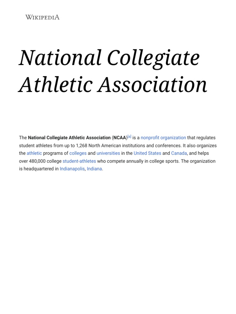Overview of the NCAA Structure and History | PDF | National Collegiate ...