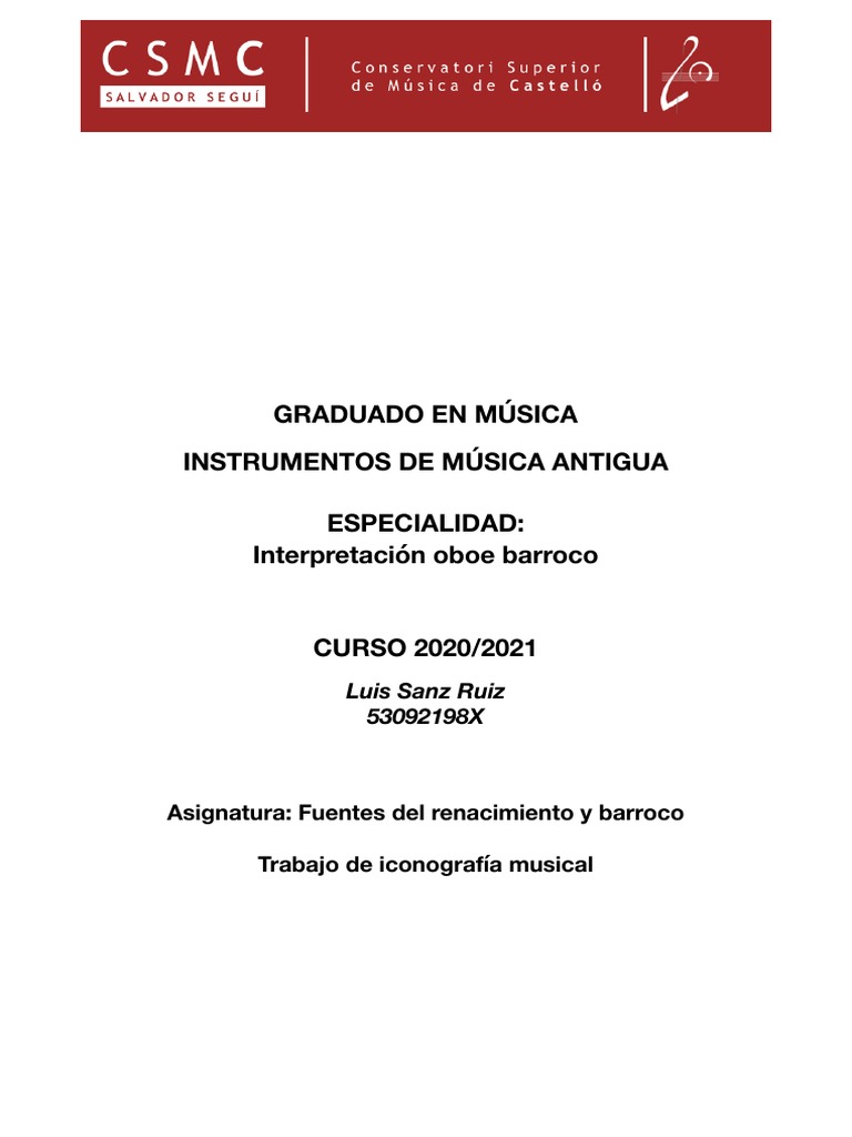 Iconografía Musical | Descargar gratis PDF | Barroco | Las artes