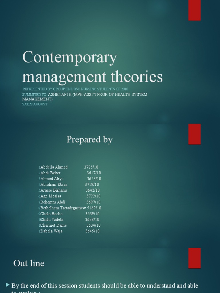 Contemporary Management Theory | PDF | System | Resource