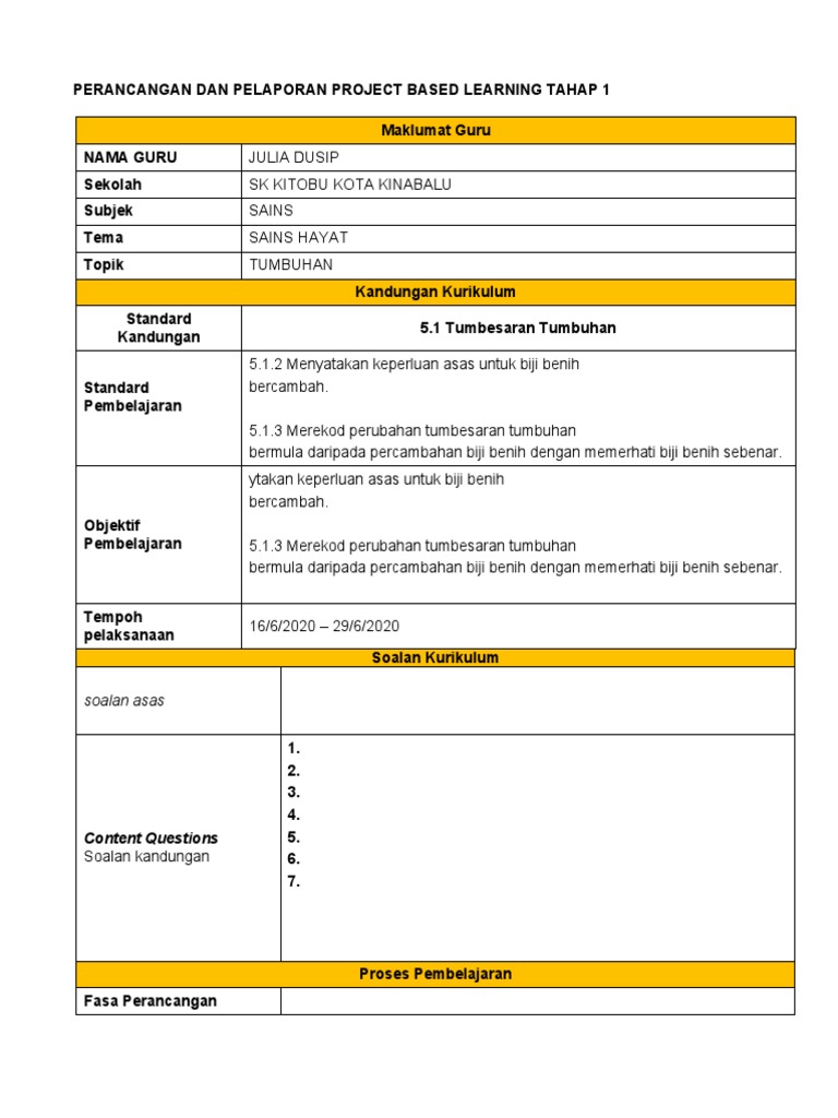 PBL SK Kitobu - Ryan Emrys Sains Tahun 2 | PDF