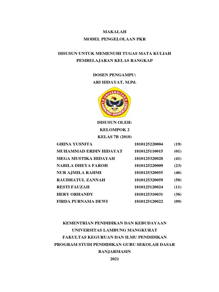 k2 - Model Pengelolaan PKR (PKR) | PDF