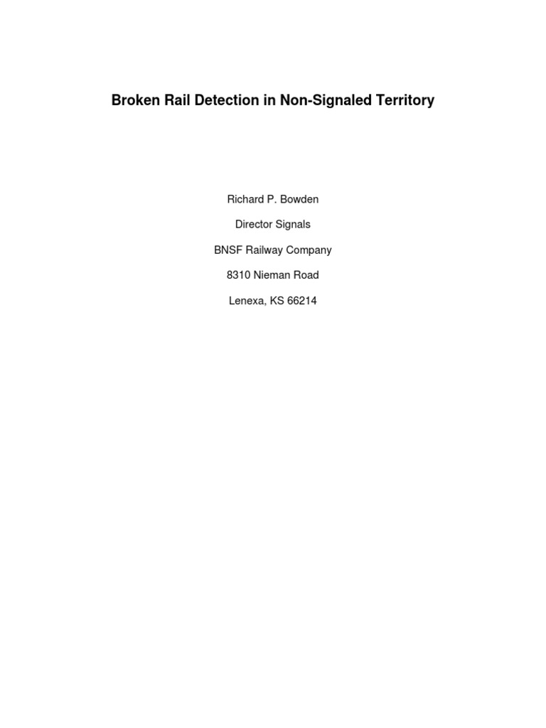 Broken Rail Detection Systems Overview | PDF | Electrical Network ...