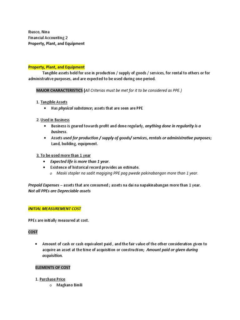 Lesson PPE | PDF | Fixed Asset | Cost