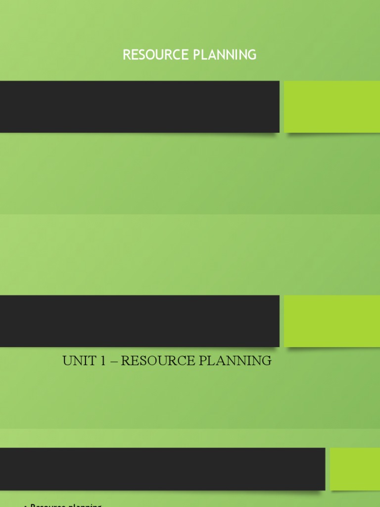 Unit 1 Resource Planning Merge | PDF | Procurement | Financial Capital