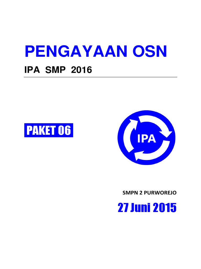 Latihan Soal Olimpiade Ipa SMP 6 | PDF