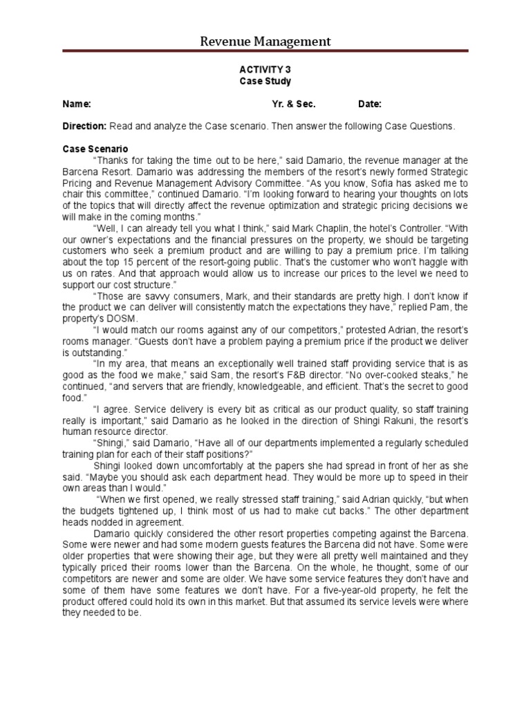 Module 3 Activity Case Study | PDF | Pricing | Business Process