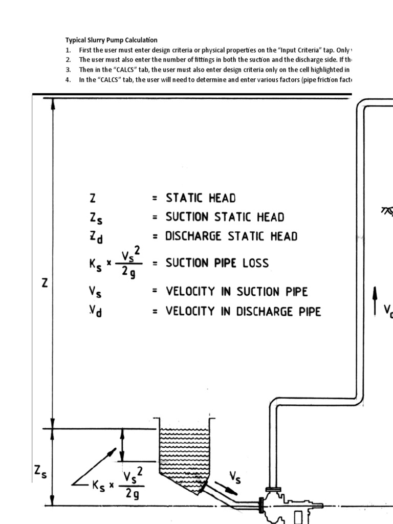 Typical Slurry Pump Calculation | Download Free PDF | Pump | Pipe ...