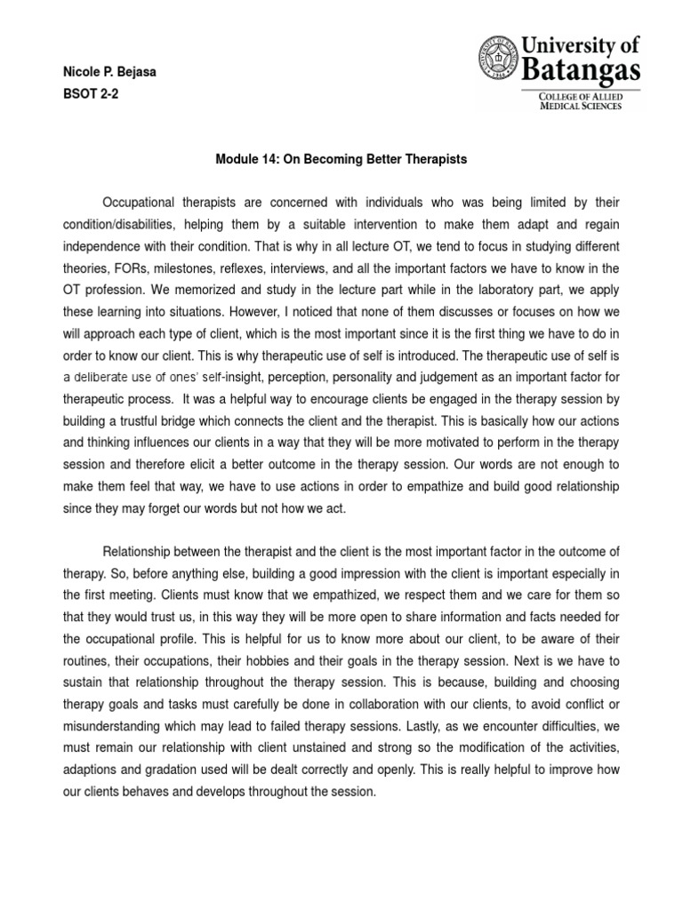 Becoming Better Therapists | PDF | Psychotherapy | Occupational Therapy Becoming Better Therapists | PDF | Psychotherapy | Occupational Therapy