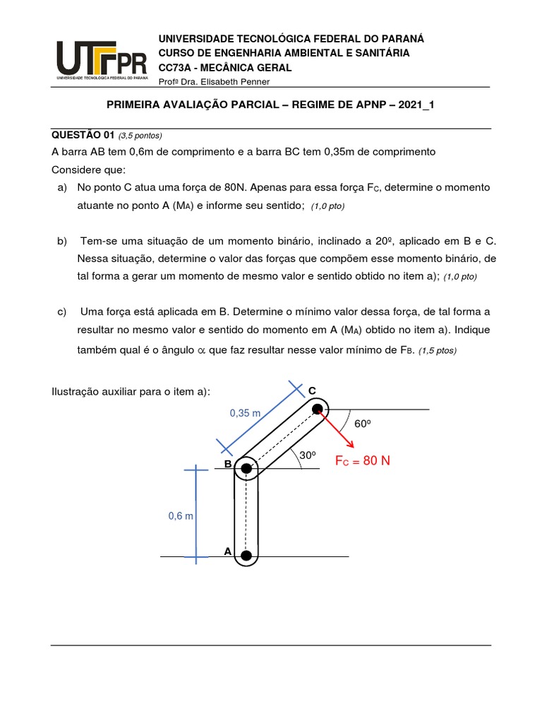 Primeira Avaliação (Apnp 1 - 2021) | PDF