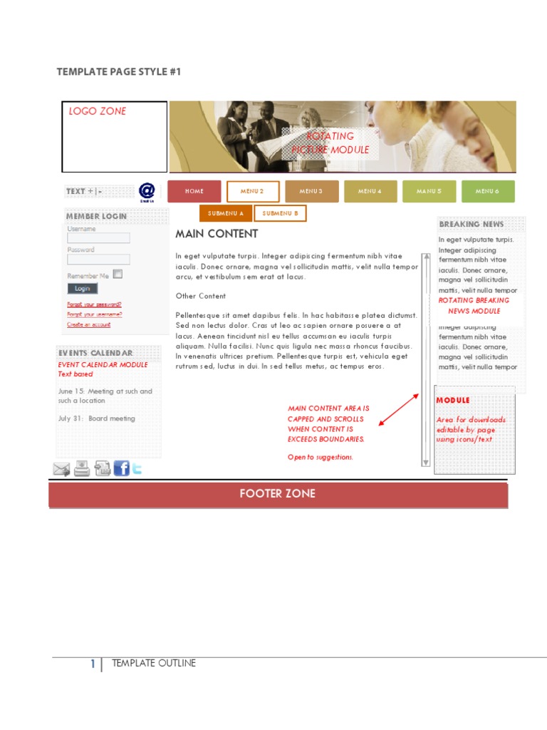 Template Design Document Detailed Instructions | PDF | Page Layout ...