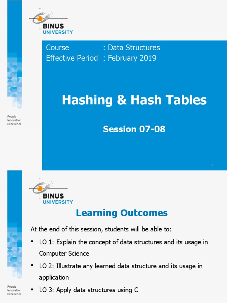 Hashing and Hash Tables | PDF | Database Index | Theoretical Computer ... Hashing and Hash Tables | PDF | Database Index | Theoretical Computer ...