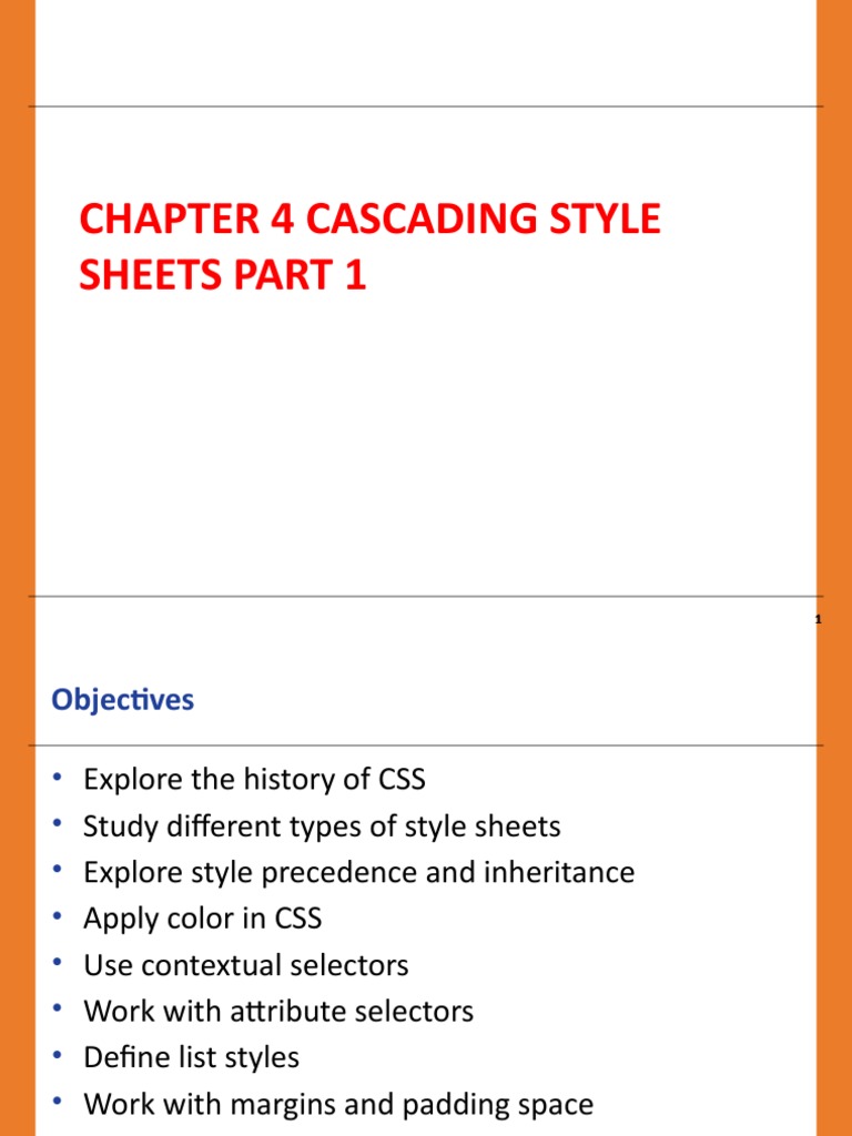 Chapter 4 Cascading Style Sheets Part 1 | PDF | Html | Computing