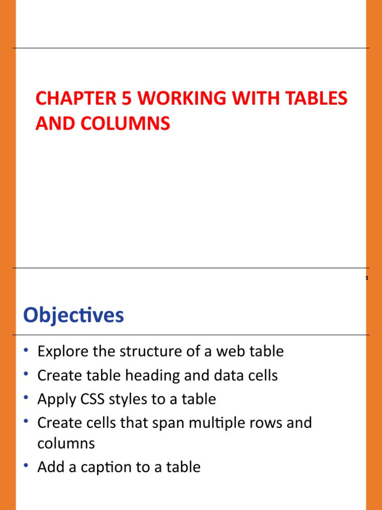 Chapter 5 Table | PDF | Html Element | Page Layout