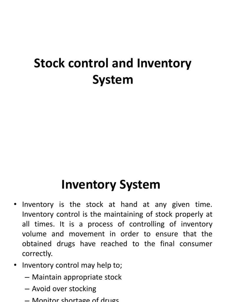 Stock Control and Inventory | PDF | Inventory | Business Process