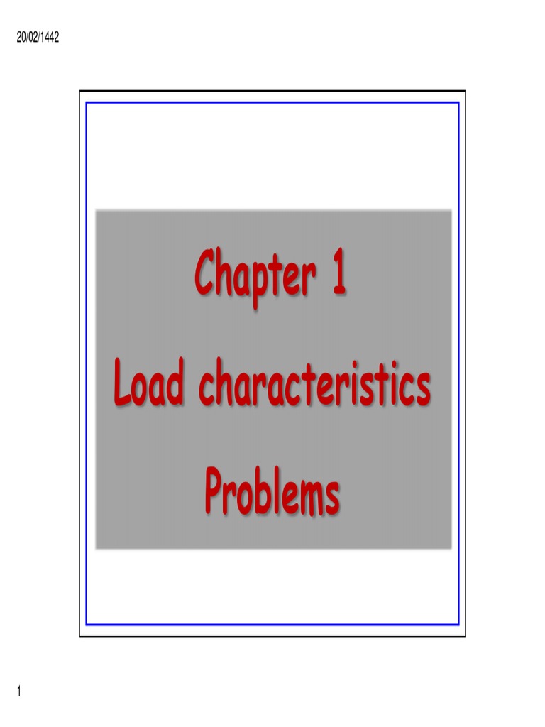CH1 Load Characteristics Problems30sept2020 | PDF | Watt | Electric ...
