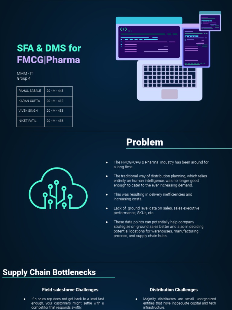 SFA & DMS For FMCG - Pharma | PDF | Sales | Automation