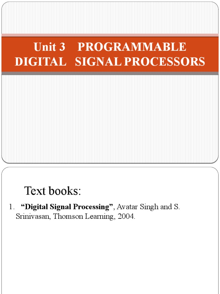 Unit 3 Programmable Digital Signal Processors | PDF | Digital Signal Processor | Central ...