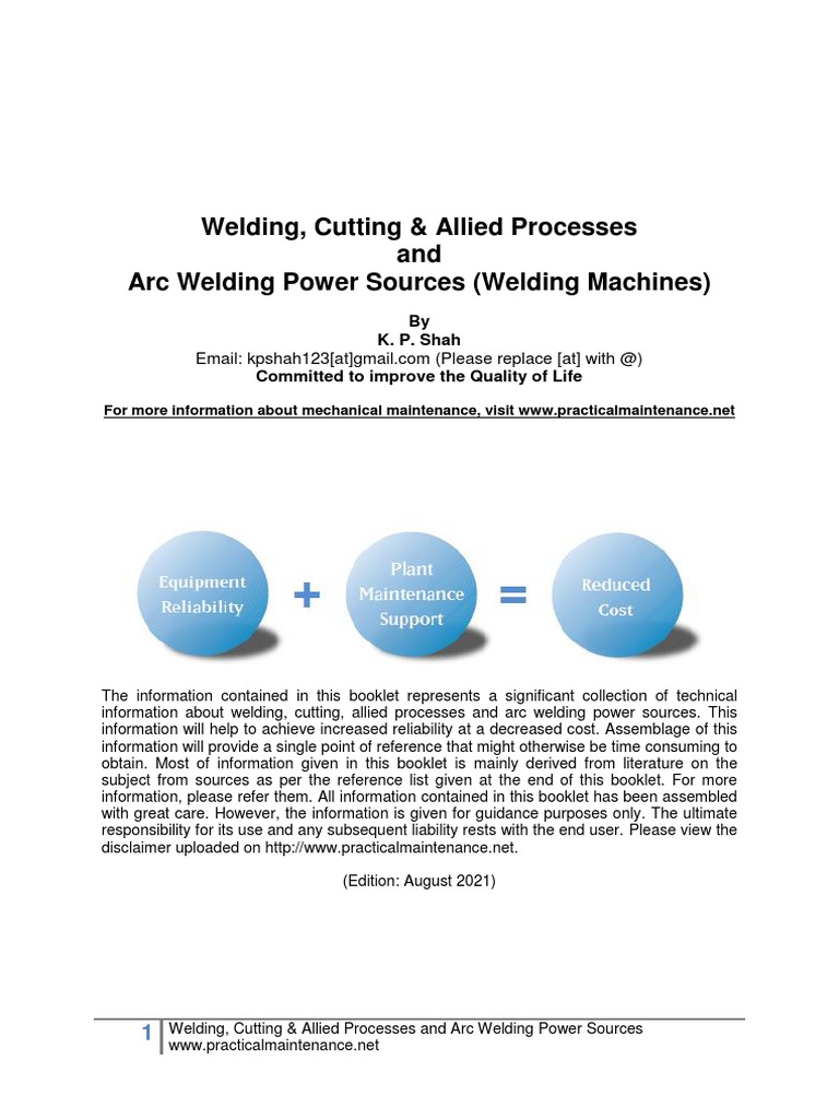 Welding, Cutting & Allied Processes and Arc Welding Power Sources ...