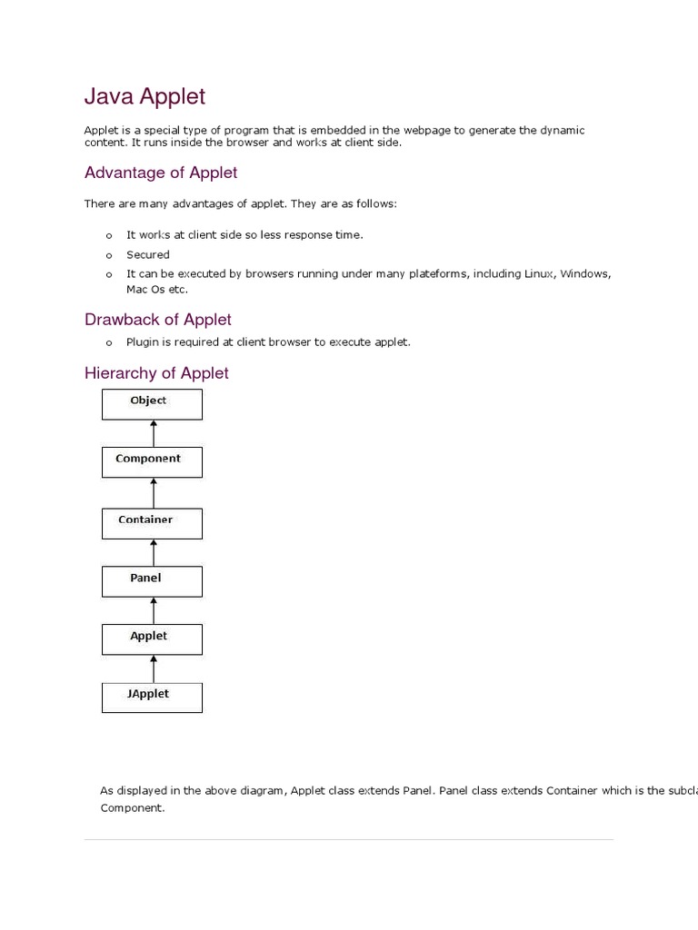 Applets 1 Pdf Java Programming Language Java Platform 0912