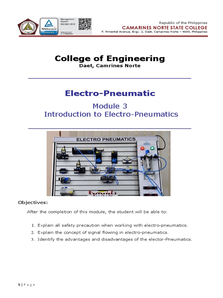 Module 3 Intro To ElectroPneumatics | PDF | Power Supply | Switch