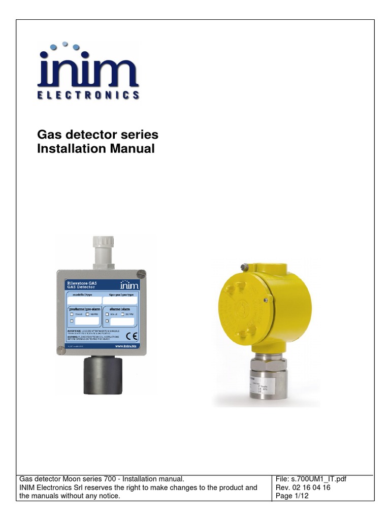 Gas Detector Series Installation Manual | PDF | Sensor | Electrical Engineering