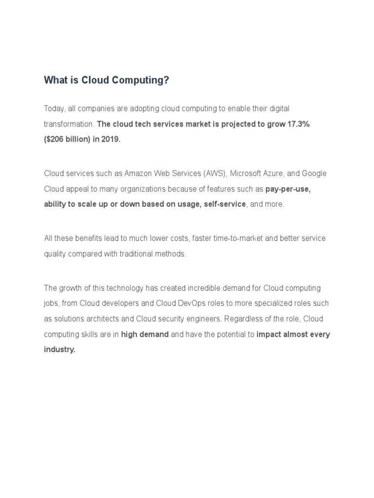 Cloud Profile Overview | PDF | Cloud Computing | Computing