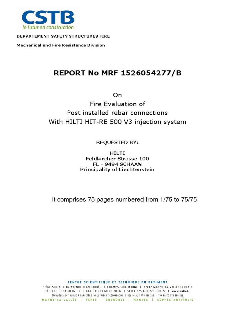 CSTB. RE 500v3..fire | PDF | Strength Of Materials | Heat