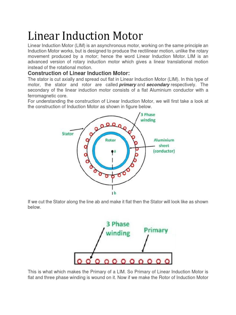 15.a-Linear Induction Motor | PDF | Electric Motor | Electromagnetic ...