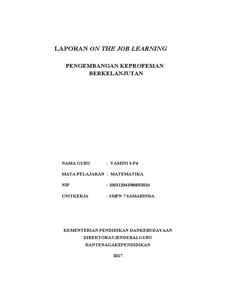 Laporan On The Job Learning Guru | PDF