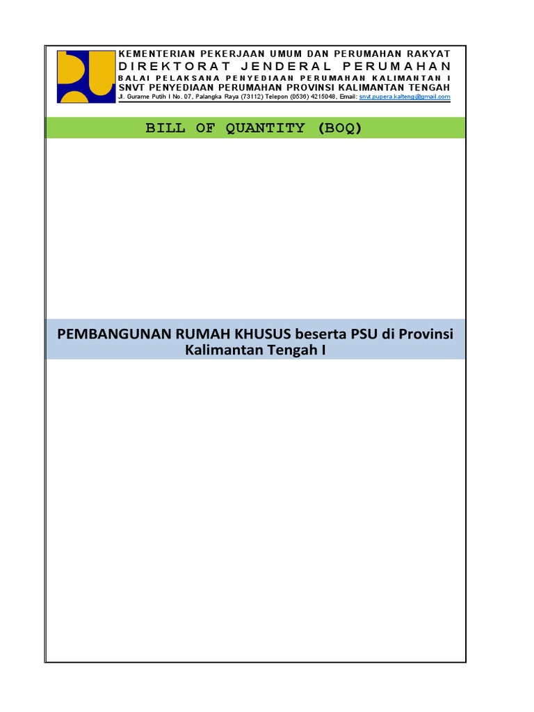 Bill of Quantity Boq-1 | PDF