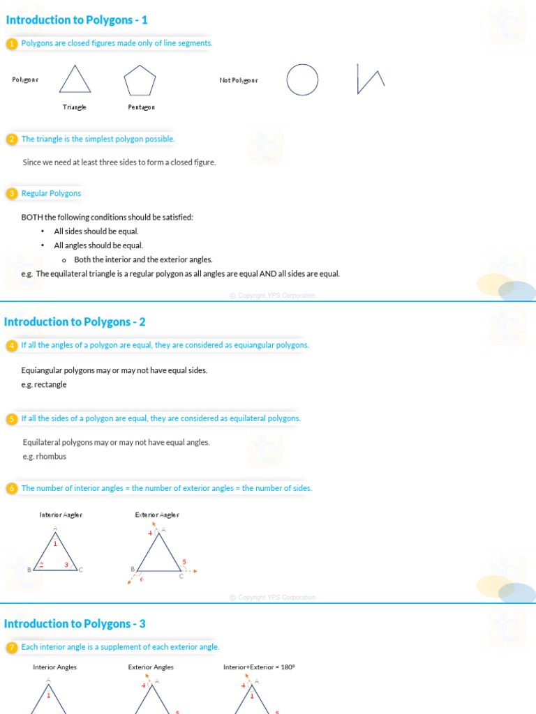 Introduction To Polygons - 1: Polygons Are Closed Figures Made Only of ...