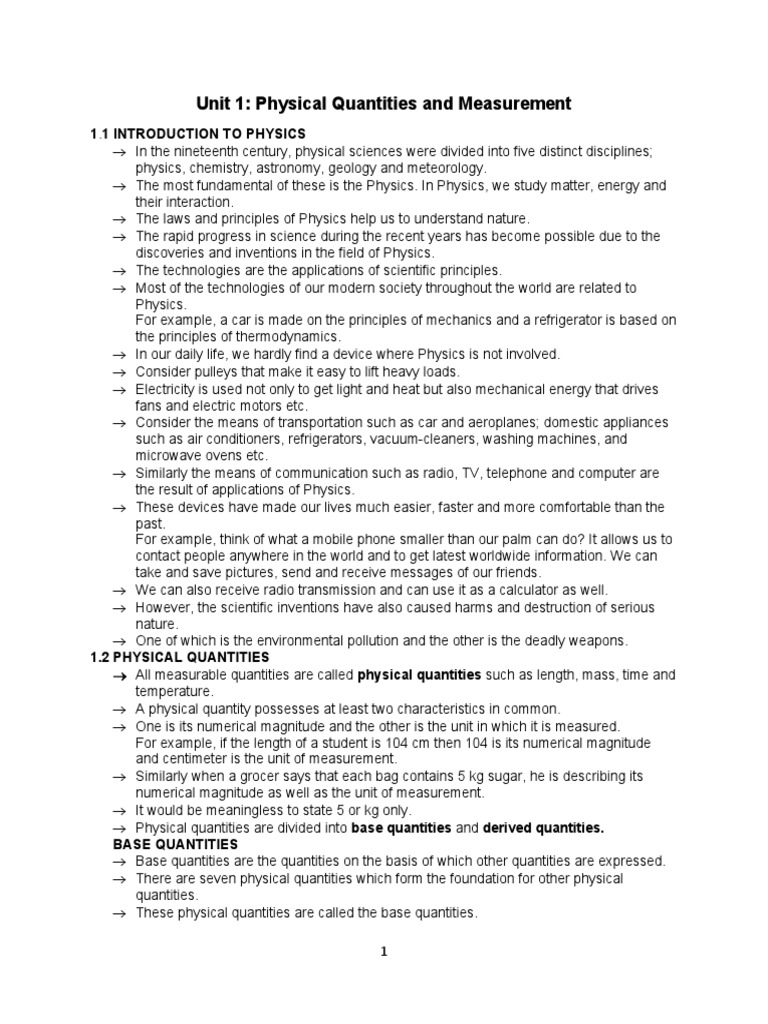 O Level Physics Unit 1 | PDF | Weighing Scale | Significant Figures