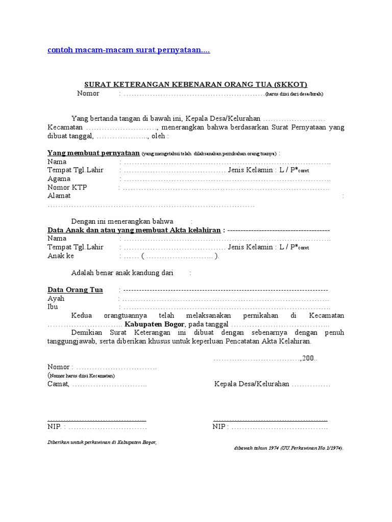Contoh Macam-Macam Surat Pernyataan | PDF | Olahraga & Rekreasi | Game & Aktivitas