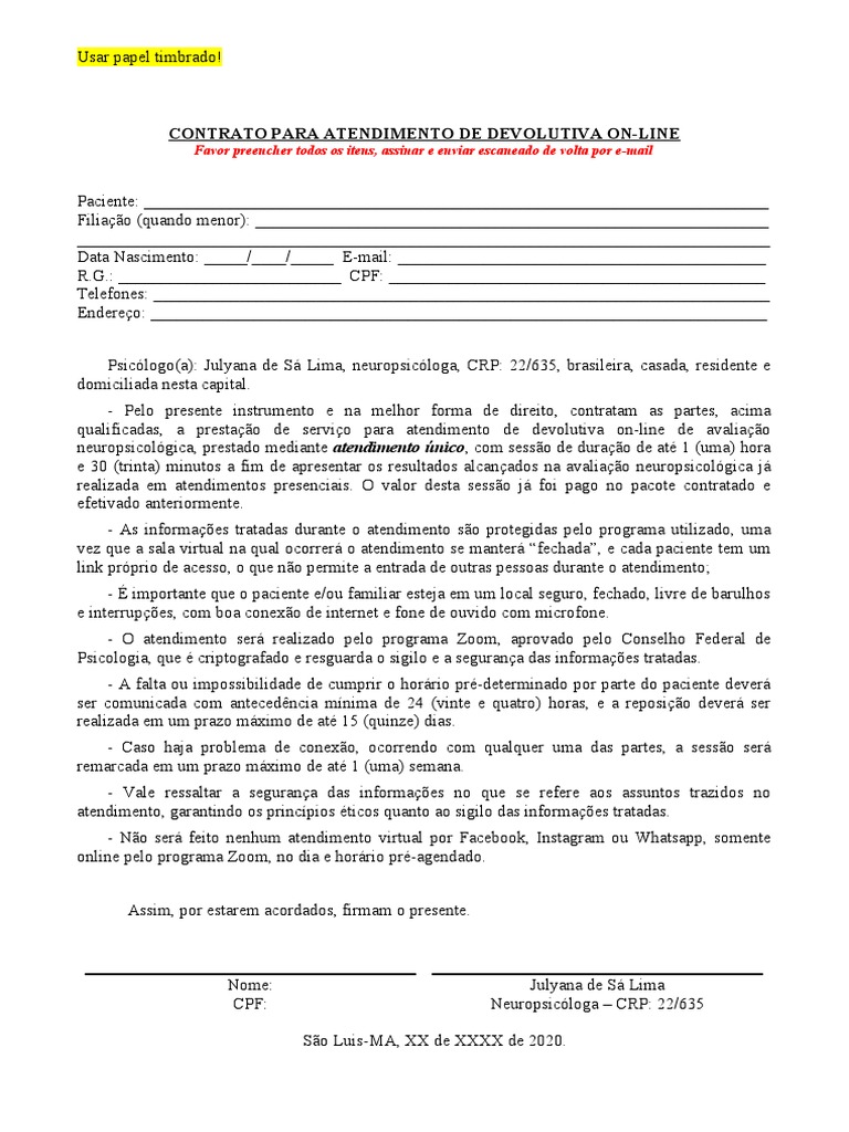 Modelo Contrato Devolutiva Online | PDF | Internet