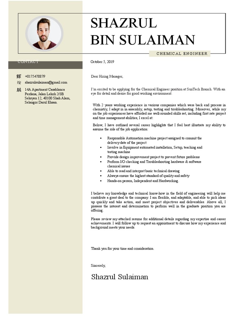 Cover Letter | PDF | Cognition | Engineering