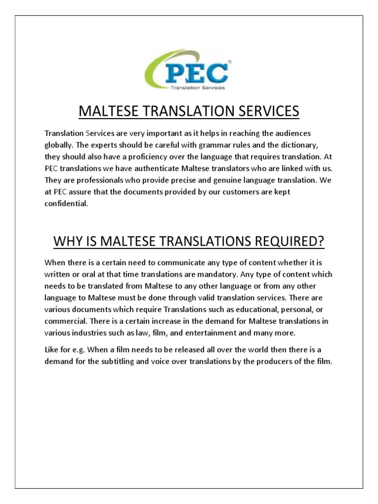 Maltese Translation Services | PDF | Translations | Communication