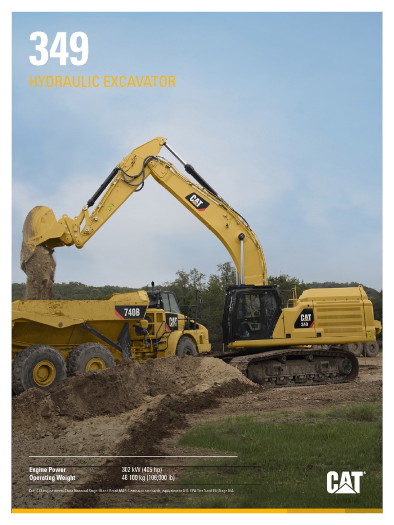 CAT 349 - Hydraulic Escavator | PDF | Horsepower | Vehicles
