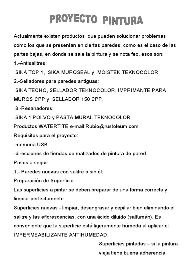 Aplicación de Moistek en Proyectos de Pintura | PDF | Pintar | Pinturas