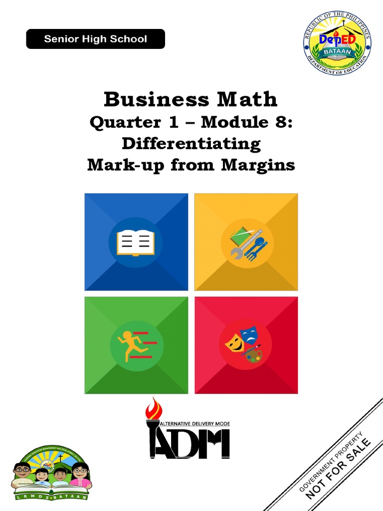 Business Math: Quarter 1 - Module 8: Differentiating Mark-Up From ...