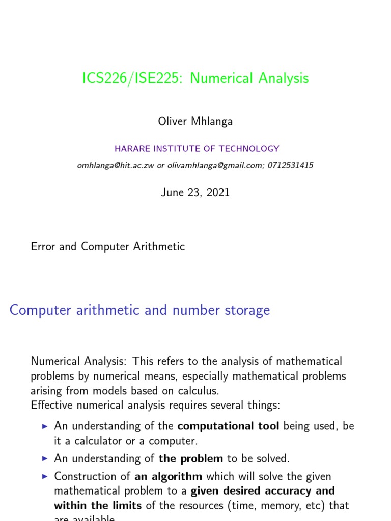 Numerical Analysis 1 | PDF | Decimal | Numerical Analysis