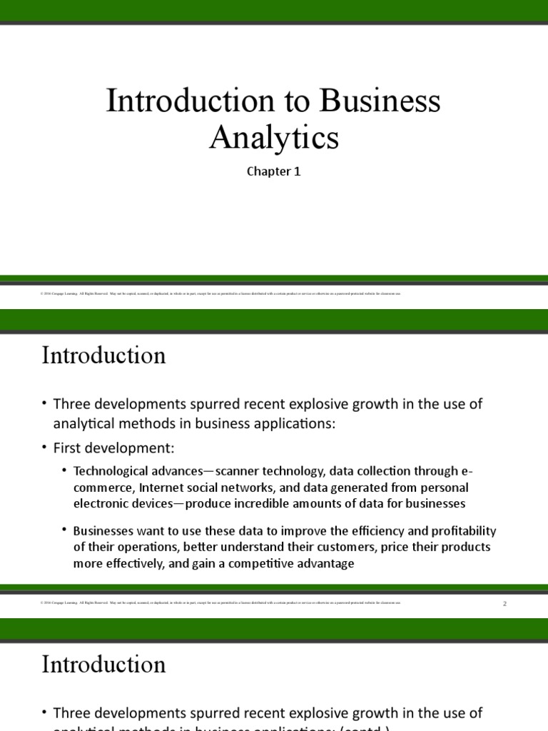 Chapter01 Introduction To Business Analytics | PDF | Analytics | Predictive Analytics