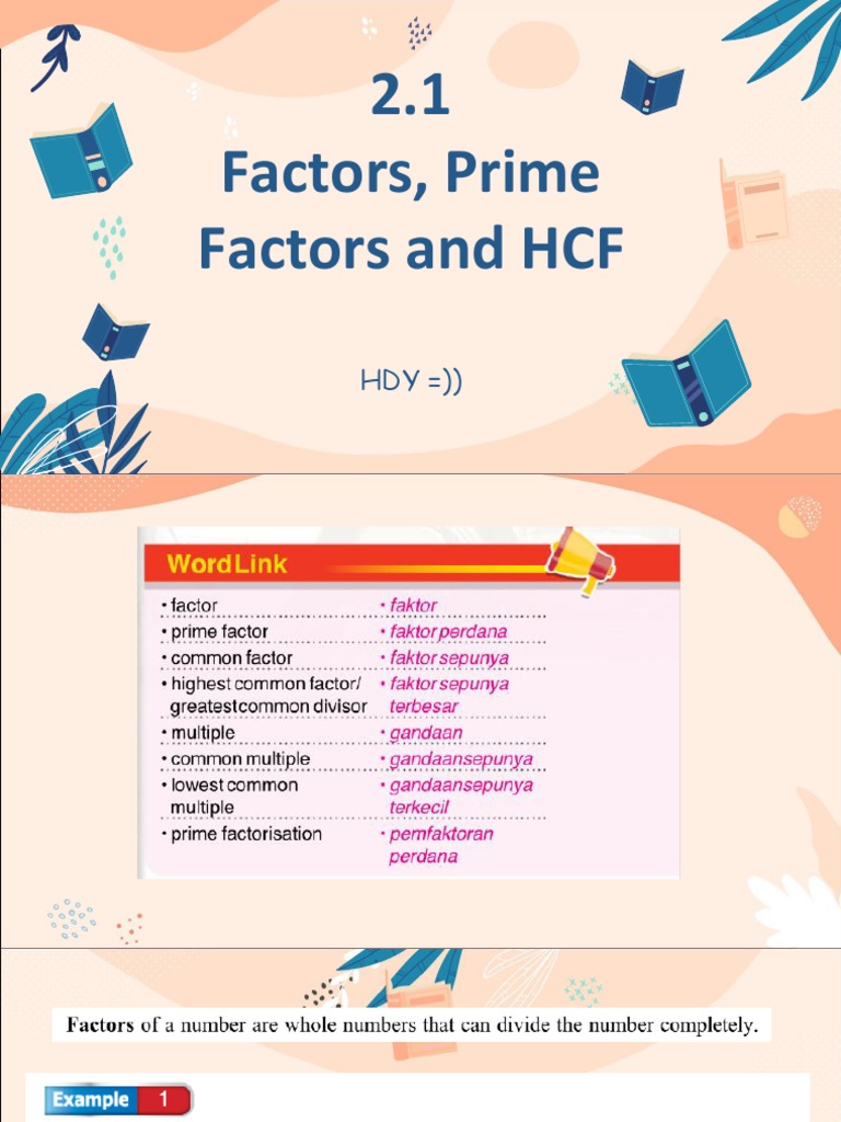 2.1 Factors, Prime Factors and HCF | PDF