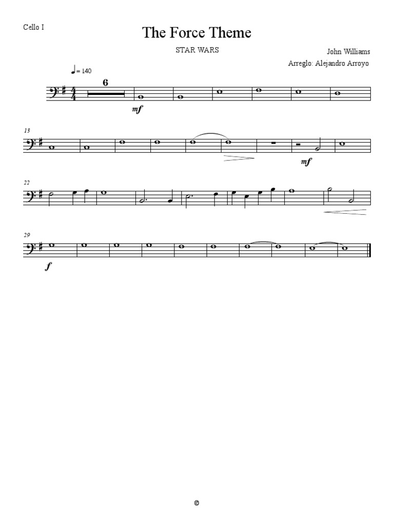 The Force Theme - Cello I | PDF
