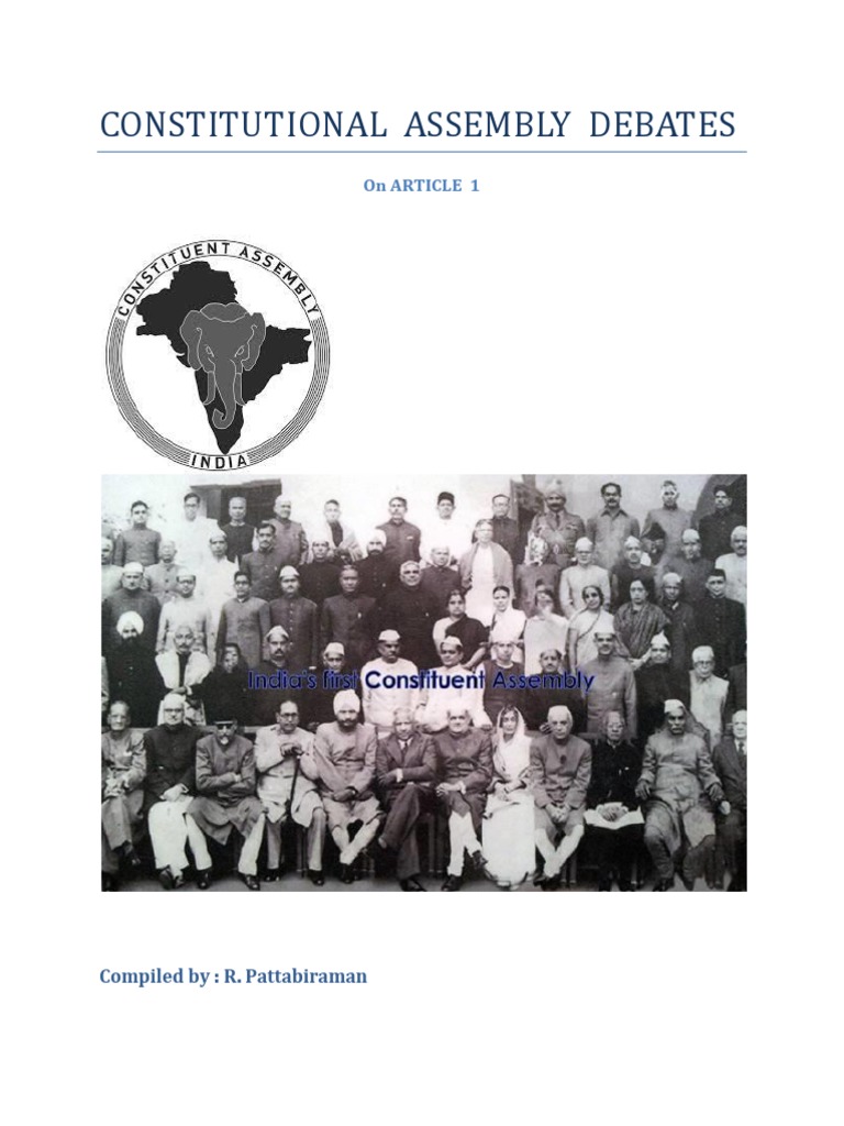 CONSTITUTIONAL ASSEMBLY DEBATES Art 1 | PDF