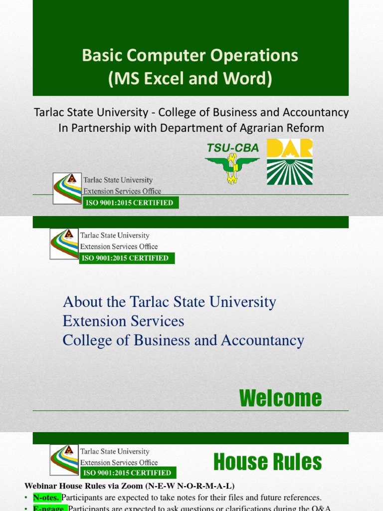 Module On MS Word and Excel Basics | PDF | Microsoft Word | Microsoft Excel