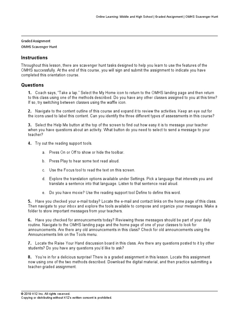 Instructions: Online Learning: Middle and High School - Graded ...